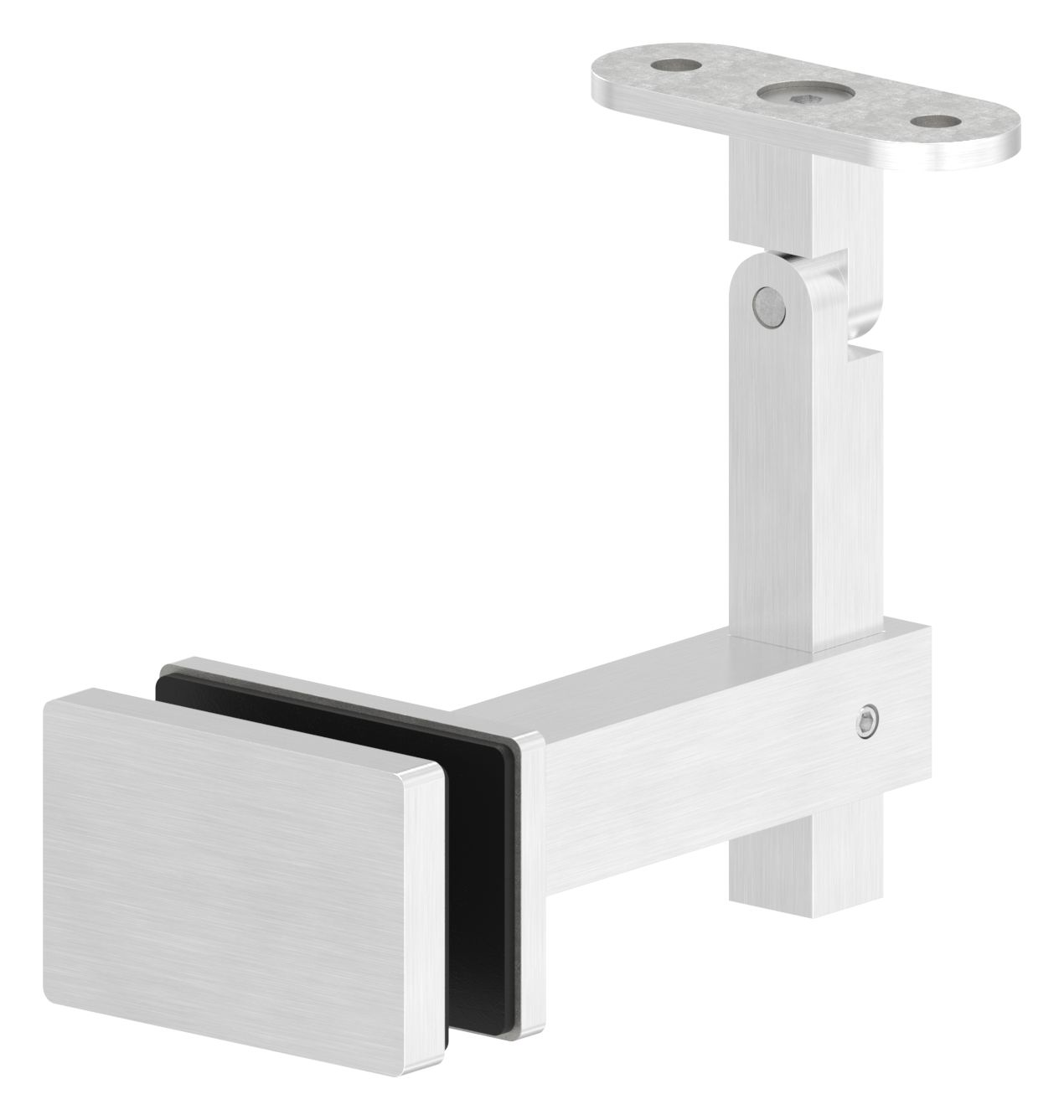 Handlaufhalter eckig mit gerader Handlaufanschlussplatte, V4A | 50356-V4A